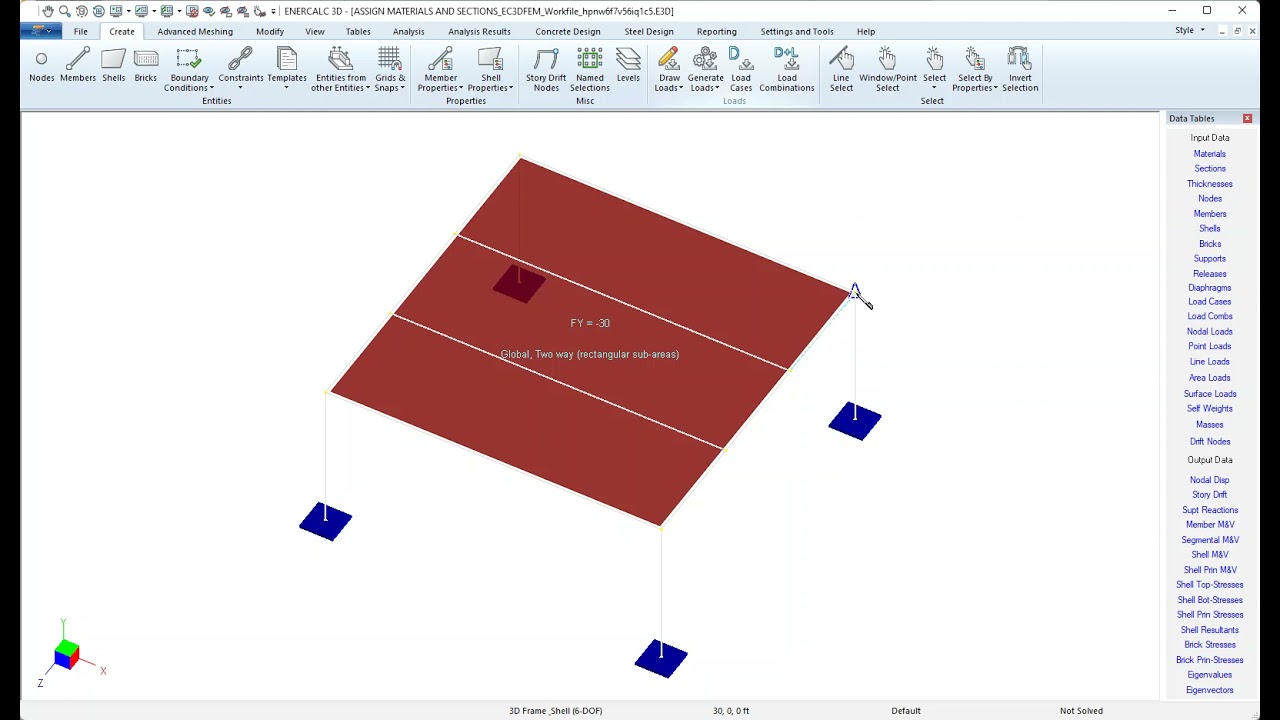 3D - Working with Area Loads