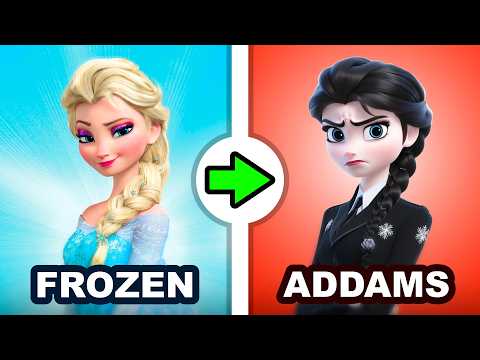 Frozen Characters As Wednesday Characters