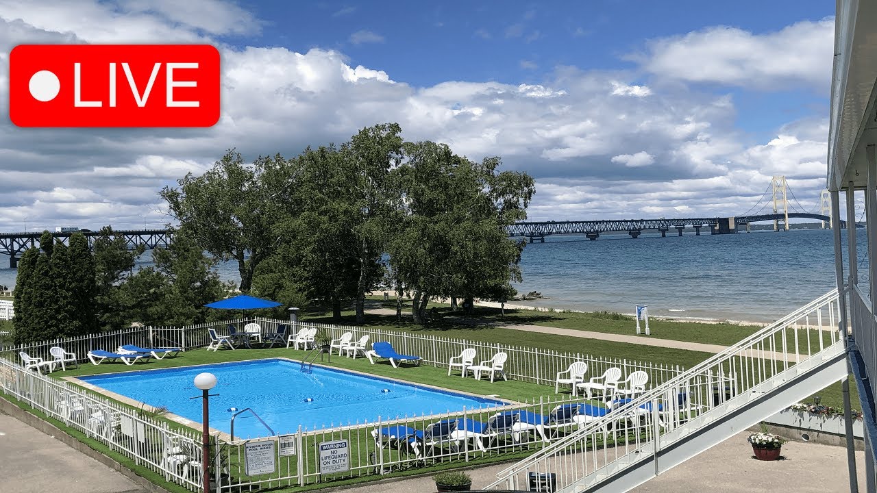 🔴LIVE🔴 Mackinac Bridge Camera from the Riviera Motel in Mackinaw City