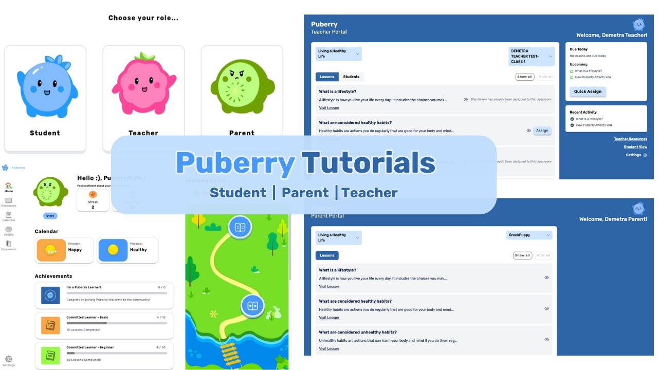 Puberry Sign-Up Tutorial: Student, Parent & Teacher Guide