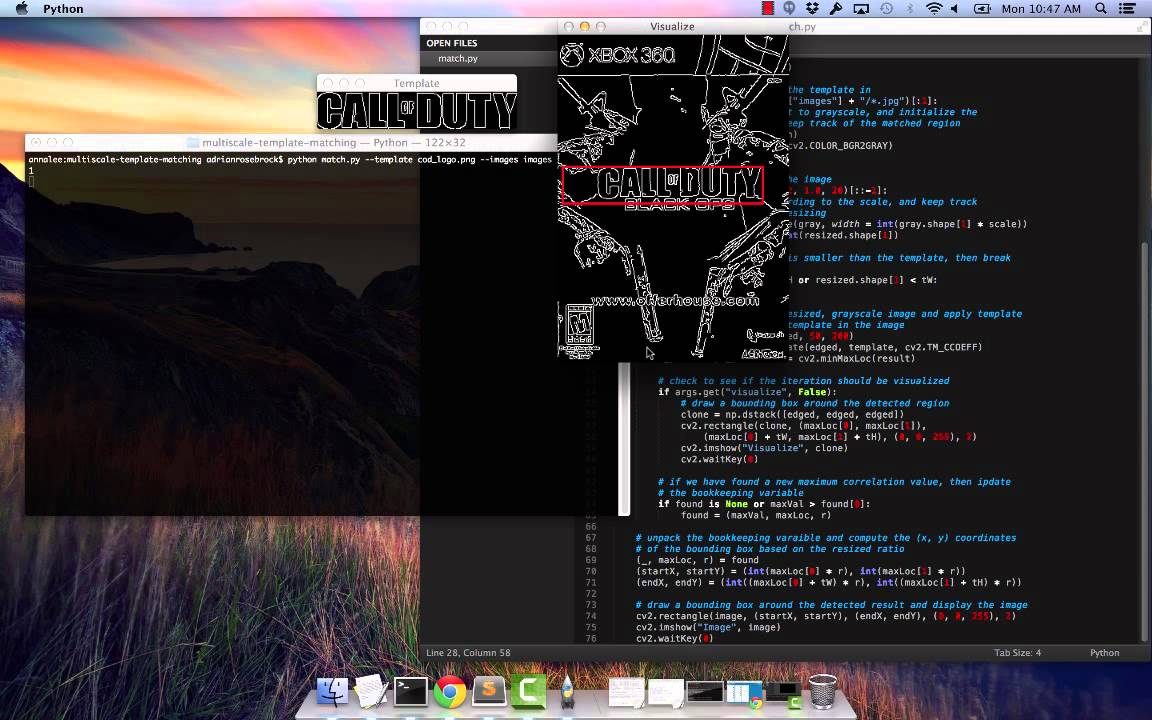 Multi-scale Template Matching using OpenCV and Python