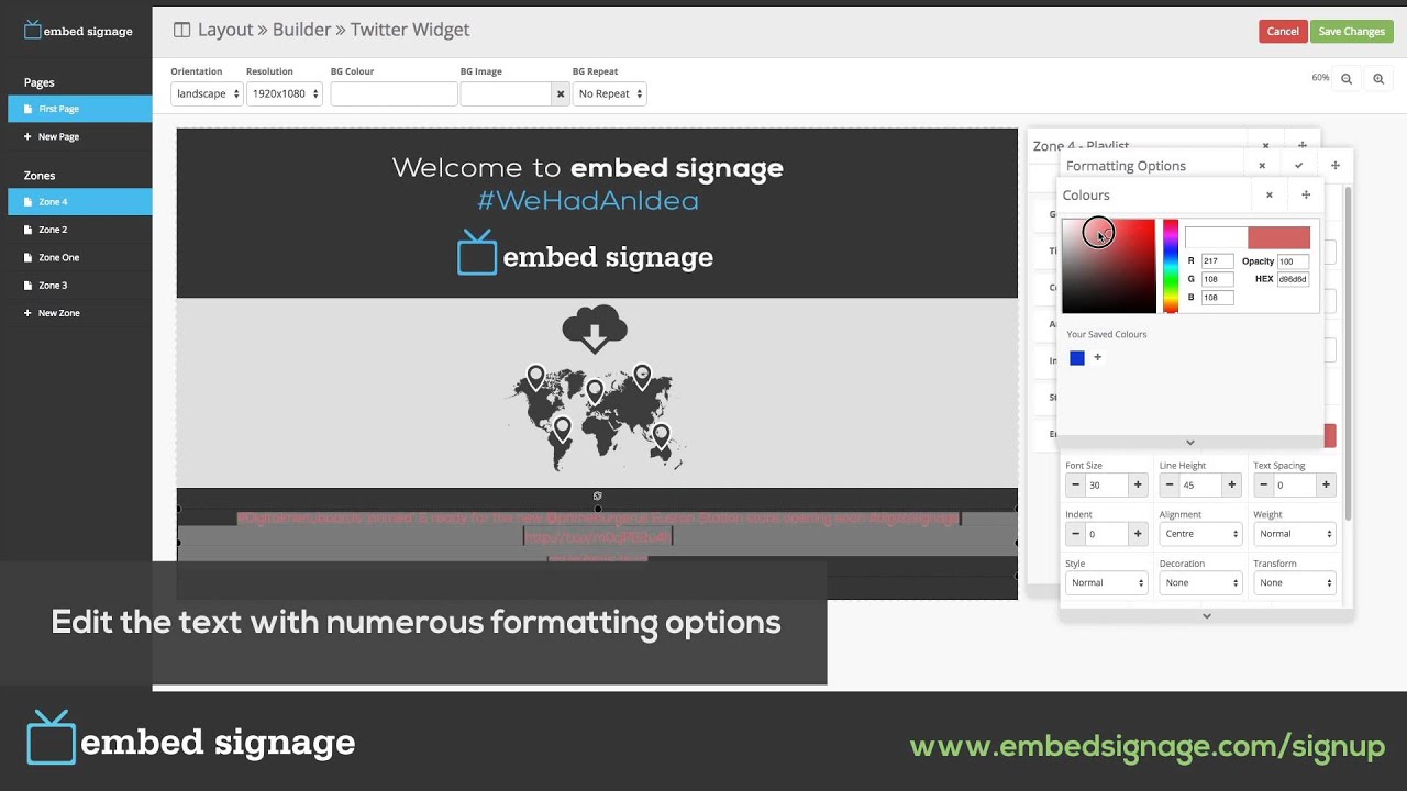 embedsignage.com Tutorial: Twitter Widget