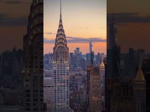 The Chrysler Building as seen from the Centrale during golden hour in Manhattan, New York City