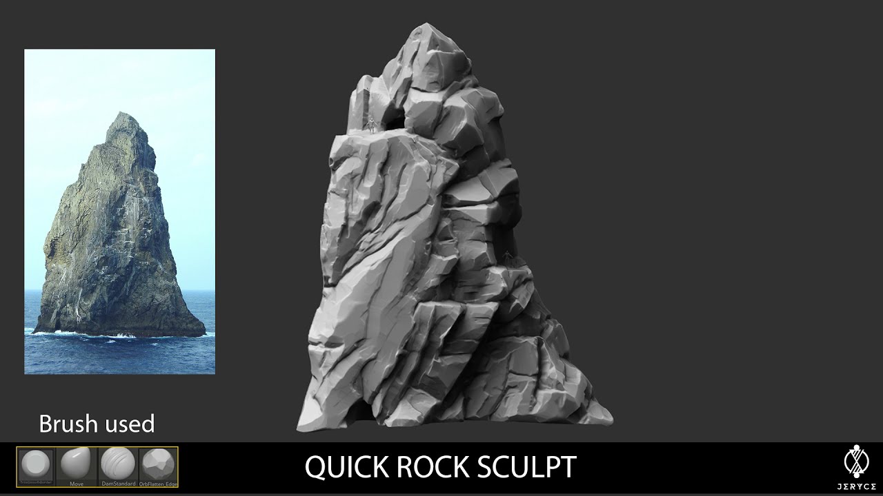 Zbrush quick rock Sculpting [40min]