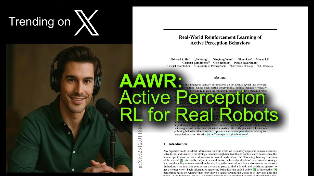 AAWR: Active Perception RL for Real Robots