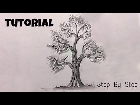 Learn To Draw A Realistic Tree Under 5 Minutes | Tutorial | Step By Step | Arts Core