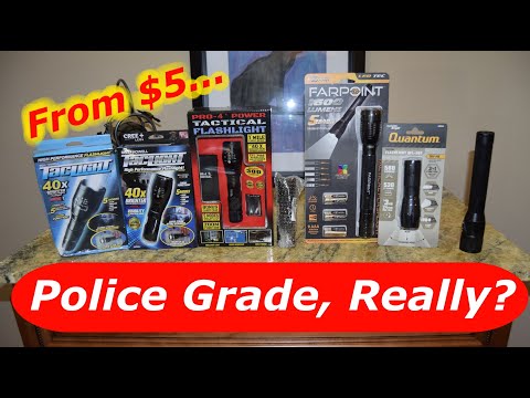 7 Tactical Lights- Which Survive the Abuse? As Seen On TV Compared with Genuine police issued light!