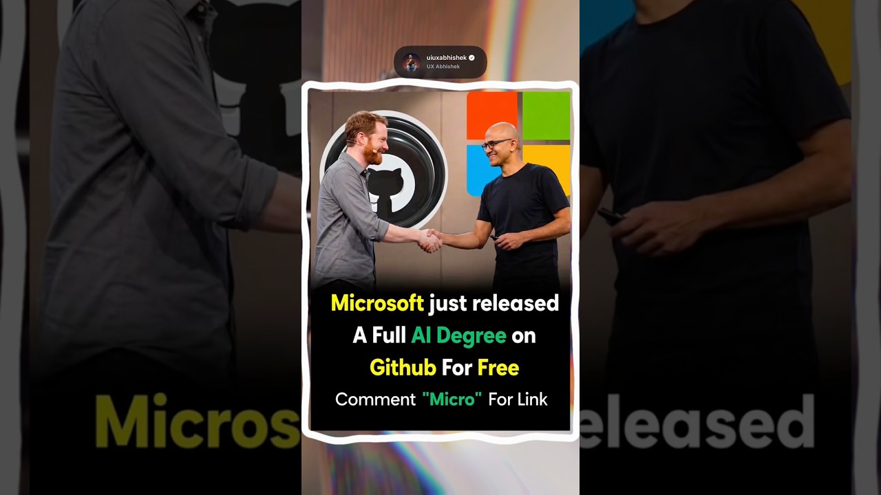Microsoft Released a Full AI Degree on GitHub for FREE 🤯🔥 #aicourses #github #microsoft