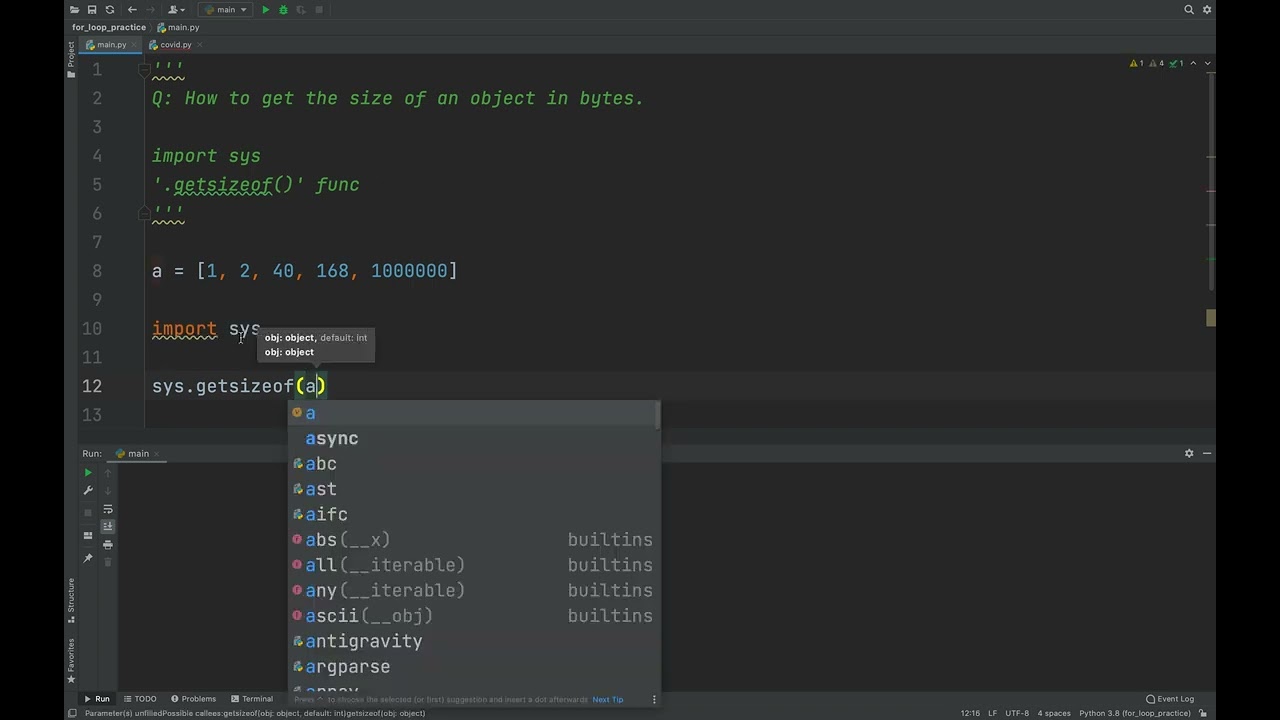 Python Tutorial #34: How to Get the Size of an Object in Bytes