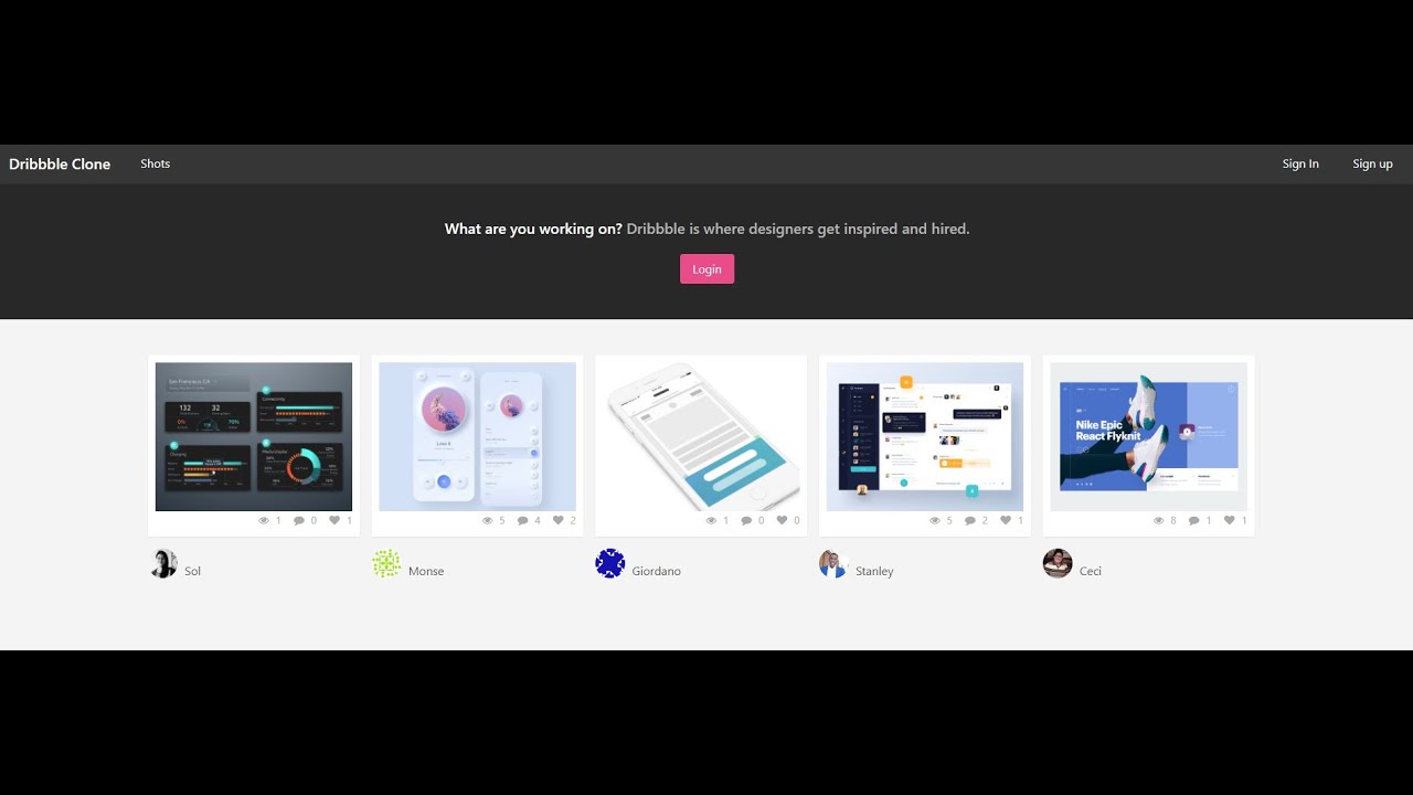 dribbble clone