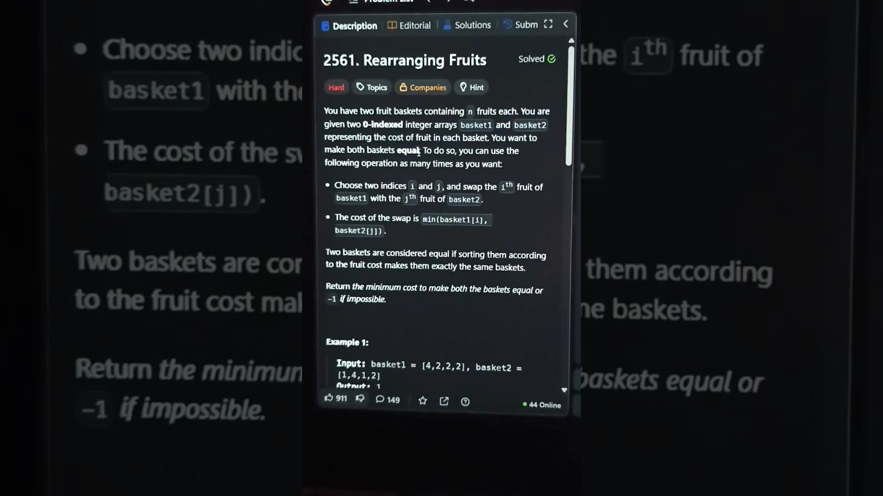 👉 LeetCode 2561 Solution🚀| Java C++ Python | Daily Coding Motivation#shortsindia#programminglanguage