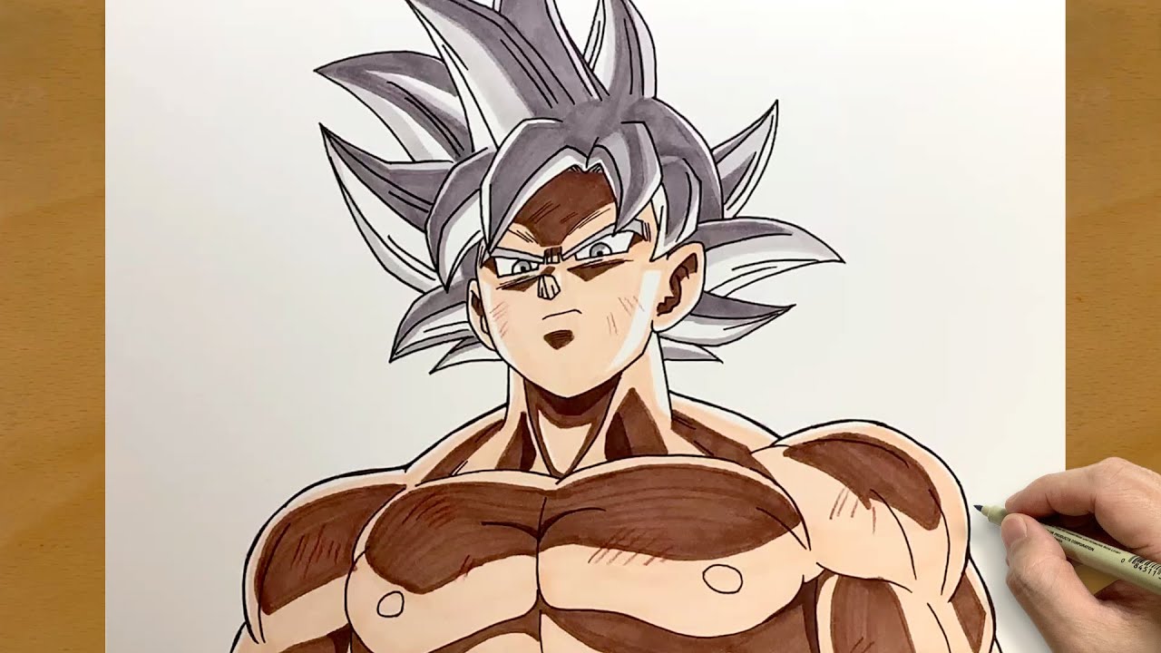How to Draw Goku Ultra Instinct (MUI) | Step by Step Anime Art