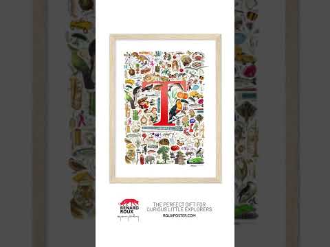The Letter T — an alphabet poster featuring English words that start with the letter T.