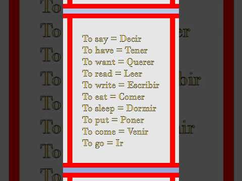 Learn important verbs in Spanish
