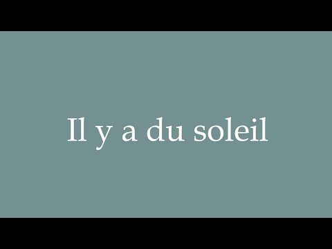 How to Pronounce ''Il y a du soleil'' (There is sunshine) Correctly in French