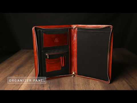 Full-Grain Leather Cognac A4 Documents Folder Organizer - Candide | Time Resistance Official Video