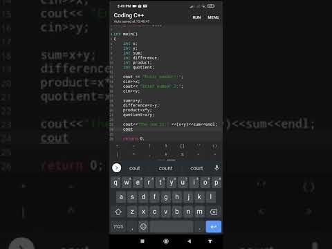 C++ Program Calculator (Sum,Difference,Product,Quotient)