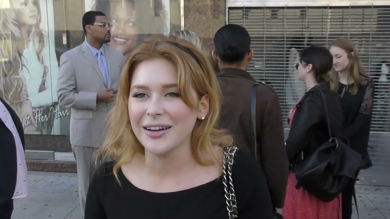 Renee Olstead talks right way to slang the word breasts outside the Babes For Boobs Event at El Rey