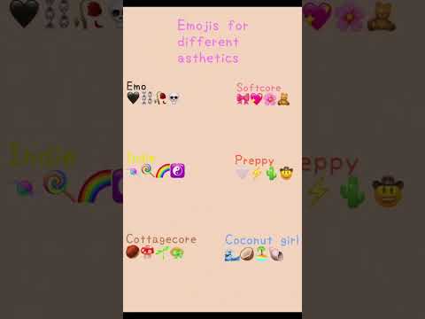 Emojis for different asthetics | #asthetic #emojis #style #preppy #softie #emo #cottagecore #coconut