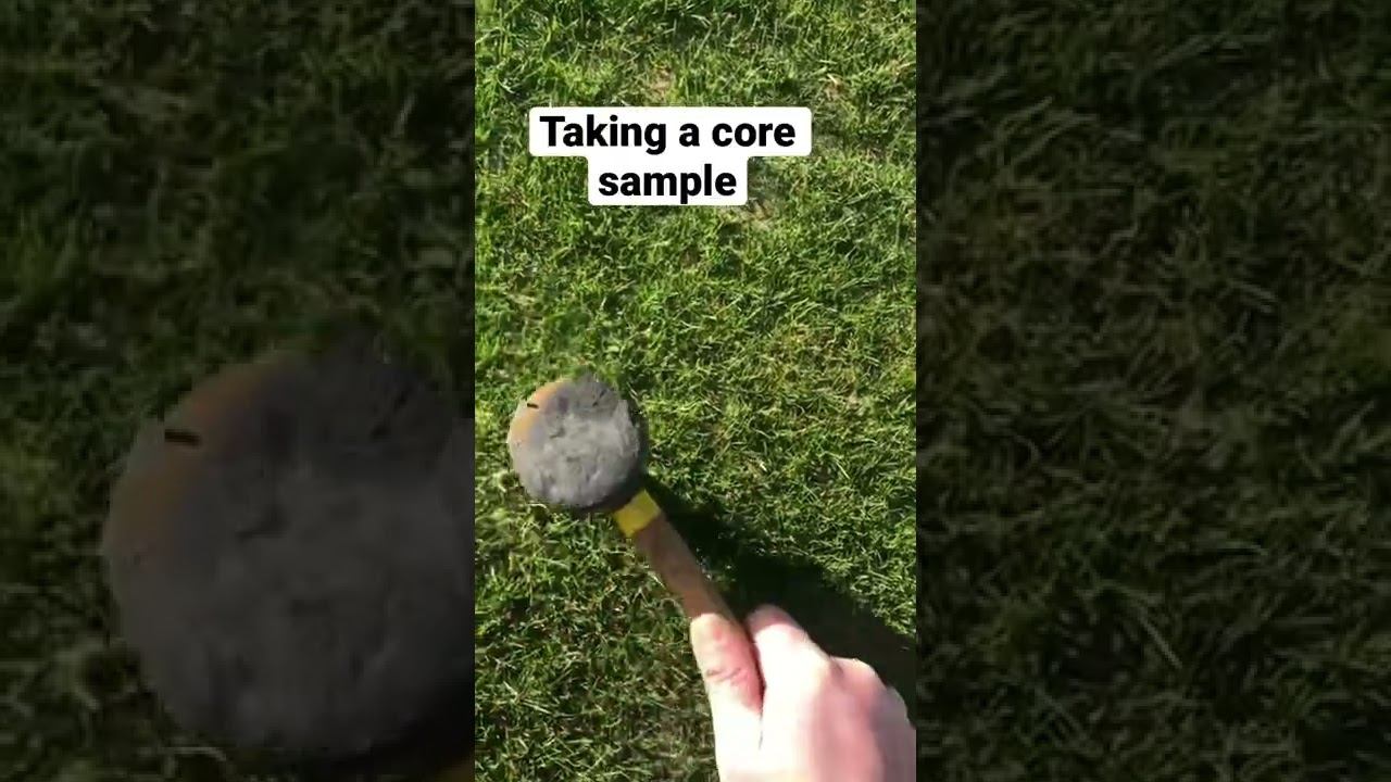Taking a soil core sample from sports turf #shorts
