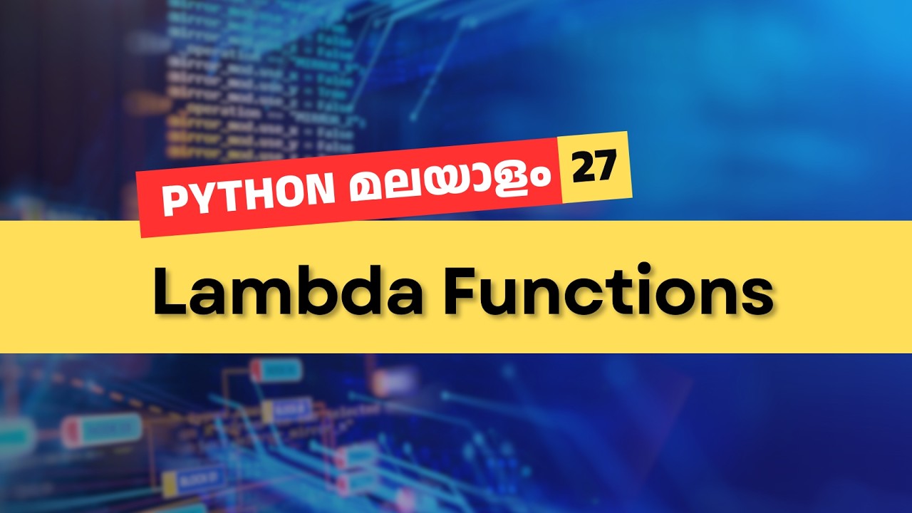 Python Lambda Functions are Very Important | Malayalam Tutorial #27