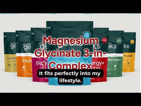 Magnesium Glycinate 3 in 1 Complex 1800mg Supplements as Bisglycinate, Citrate & Malate 90 Vegan C