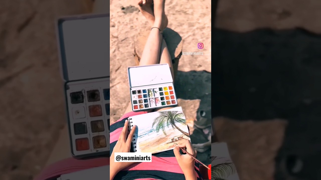 Beach view quick painting #art #watercolors #artwork #painting #beach #vacation