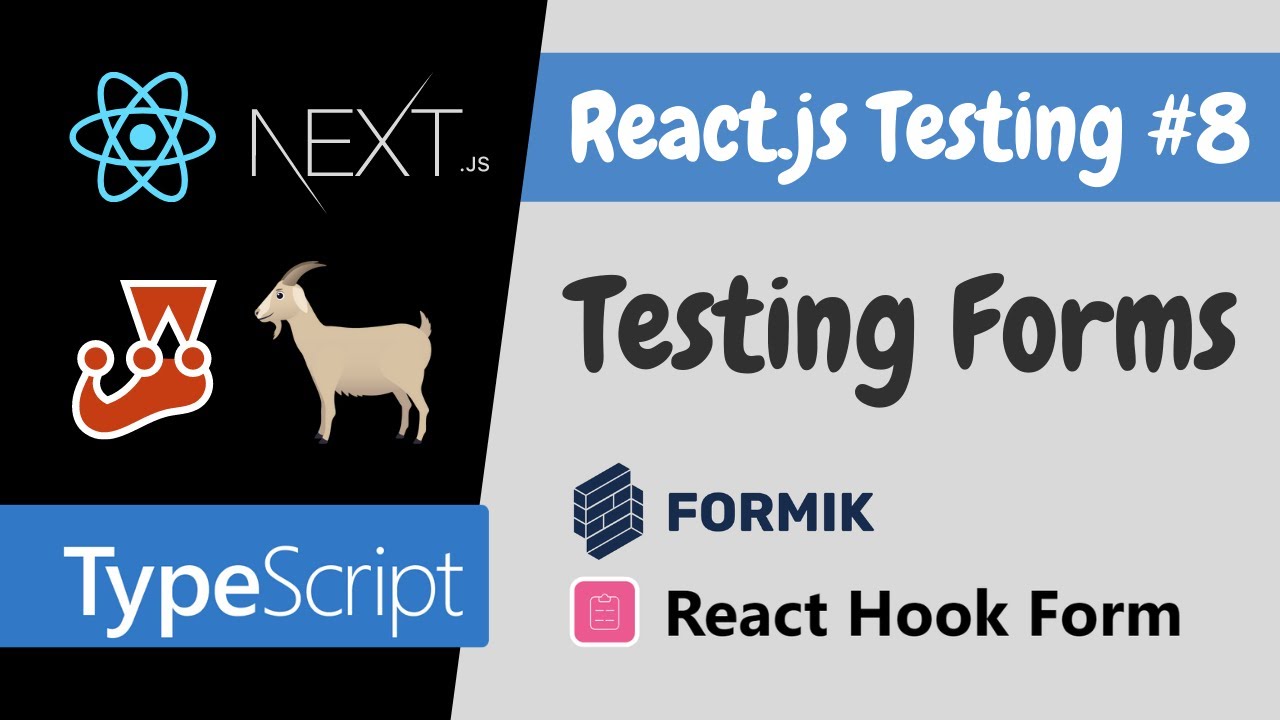 Testing React Forms - React Testing Library - React.js Testing Tutorial #8