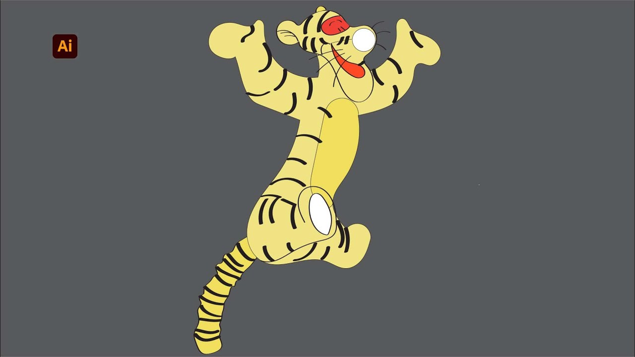 Cartoon Tiger |  Adobe Illustrator | Butter Paper | Adobe Illustrator Tutorial
