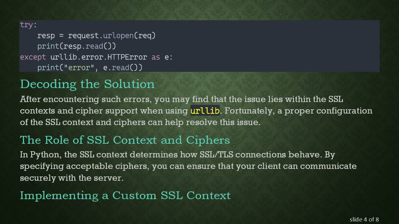 Understanding Why Your HTTPS Requests Only Work with urllib3 and requests Libraries