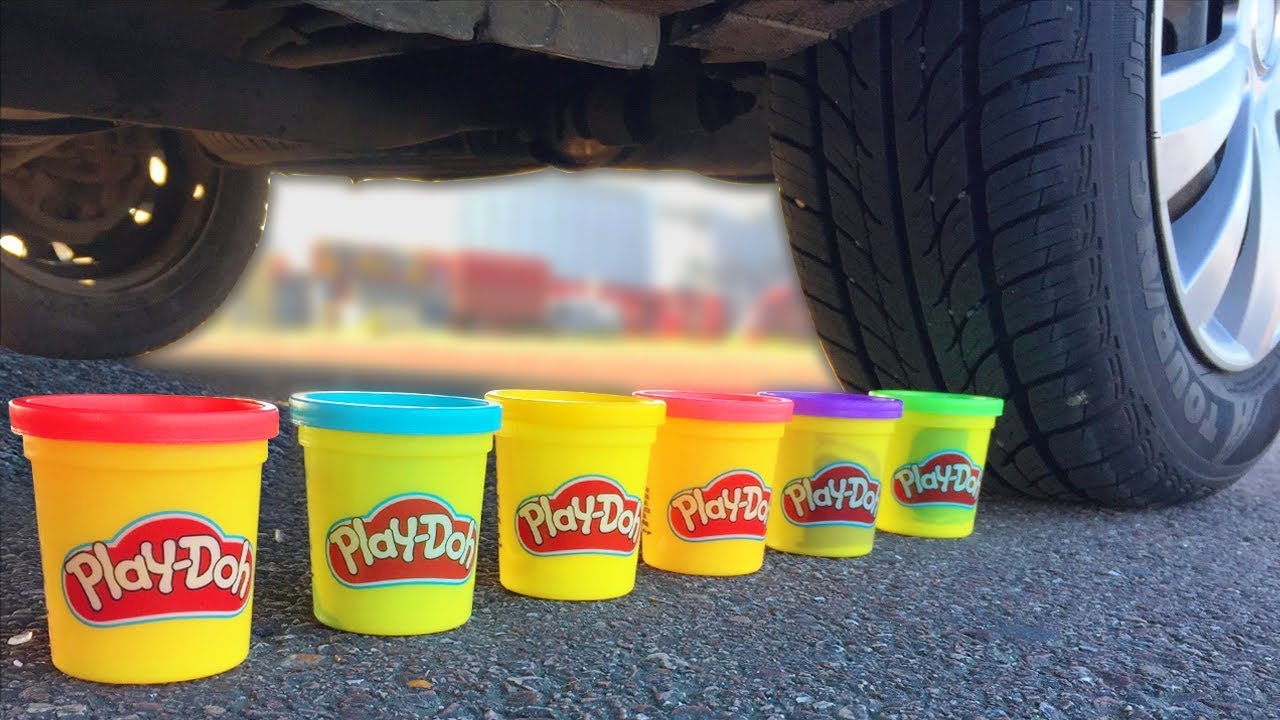 Crushing Crunchy & Soft Things by Car! - EXPERIMENT: CAR VS PLAY DOH
