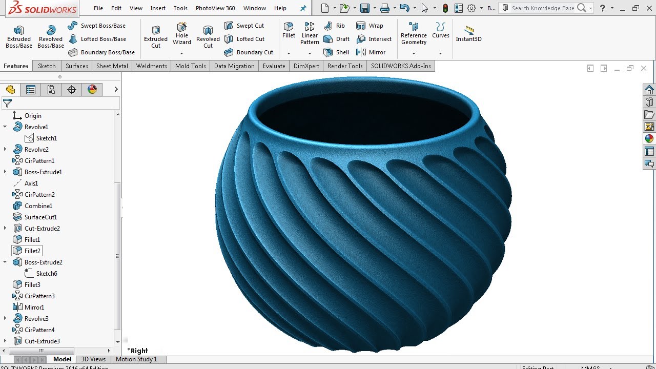 Surface Modeling - SolidWorks Tutorial