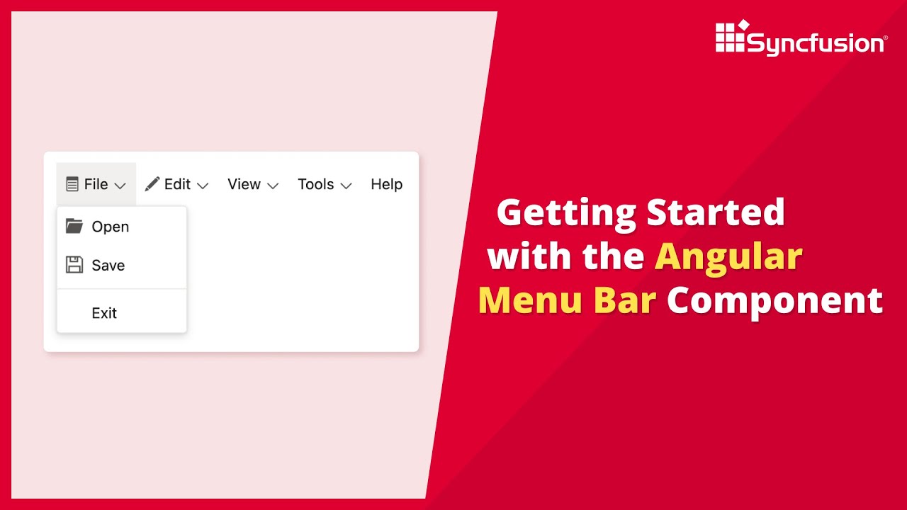 Getting Started with the Angular Menu Bar Component