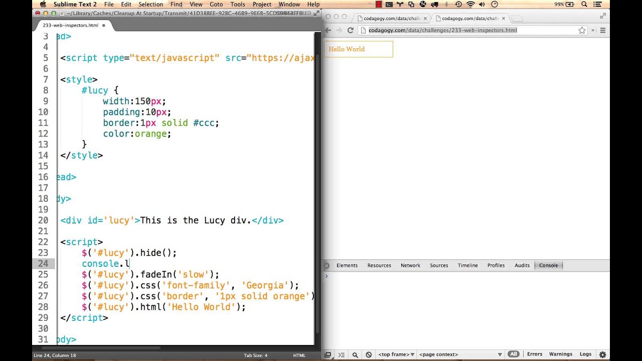 JavaScript: Console debug messages with the Inspector