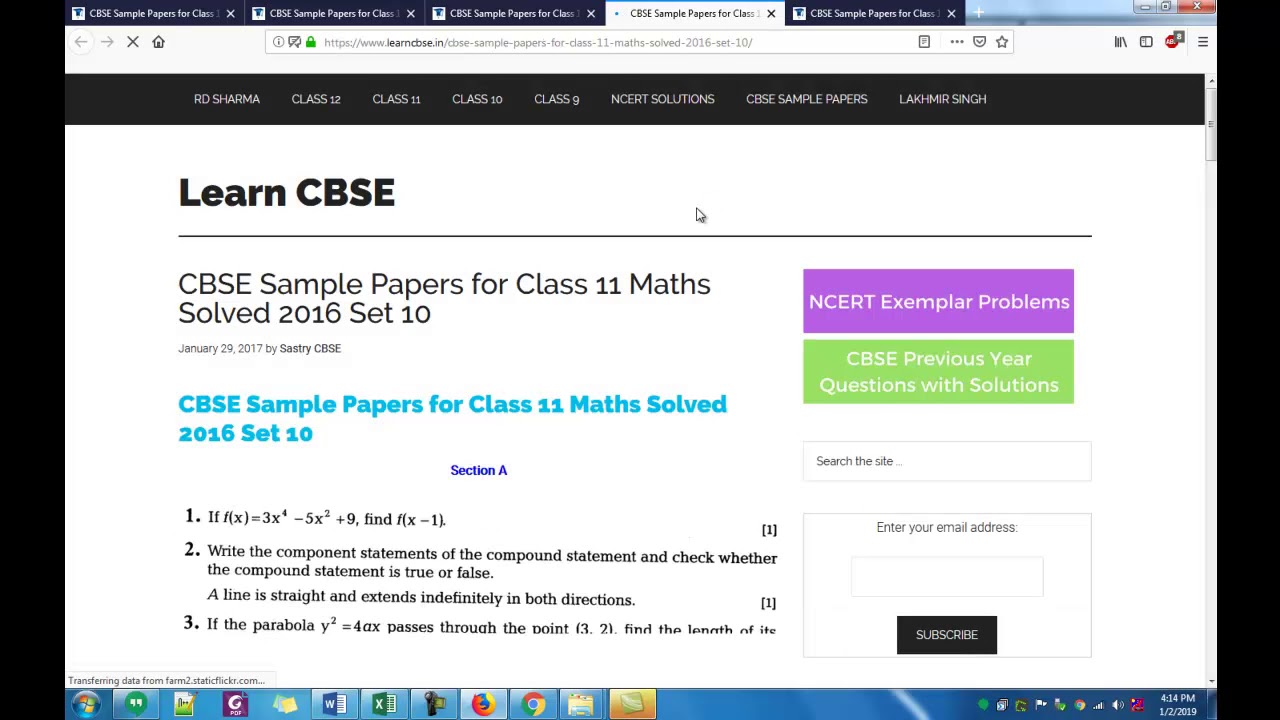 CBSE Sample Papers for Class 11 Maths Solved 2016 Set 9 and 10