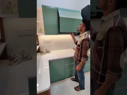 PISTA GREEN COLOUR MODULAR KITCHEN BY ADITHYA DECORS 9884953693 #song #leothalapathy