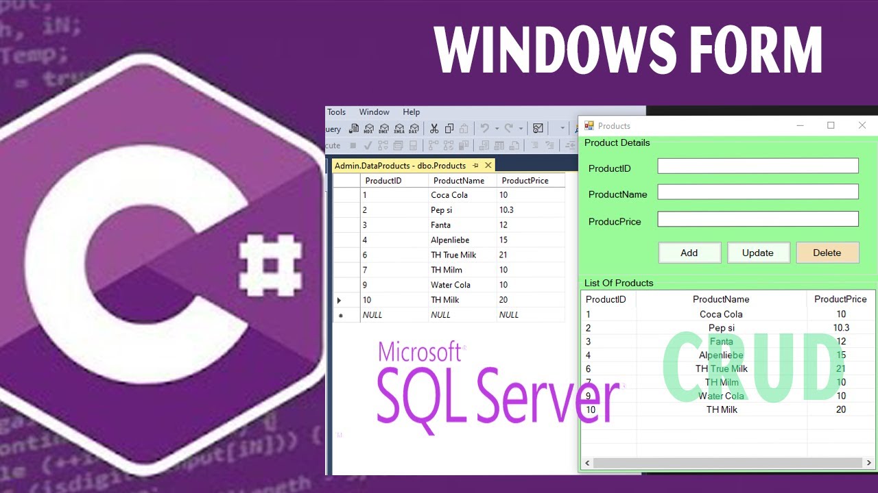 C#, winform, sql server