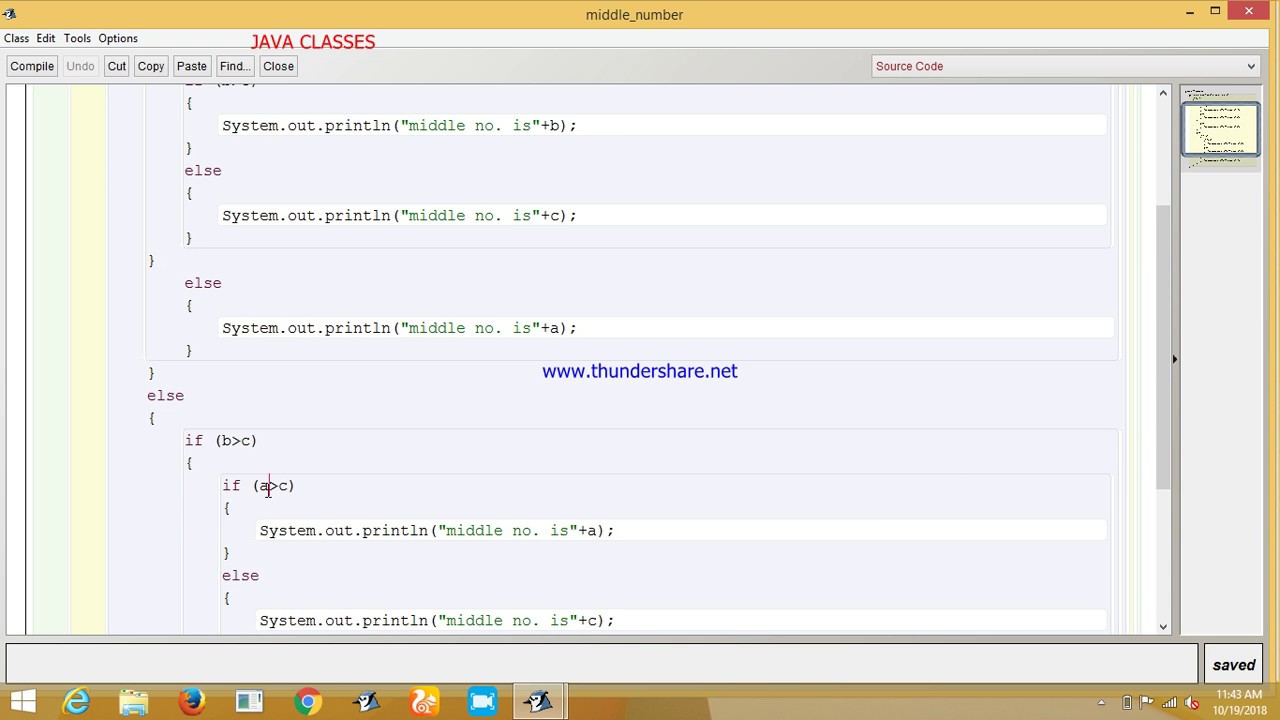 Middle number in java program || Total Education||