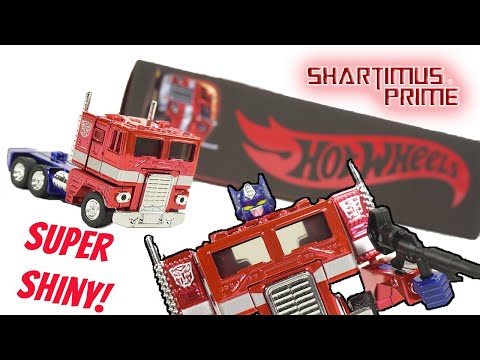 Super Shiny! - Hot Wheels Optimus Prime In-Hand Look Hasbro and Mattel Die Cast Figure Review