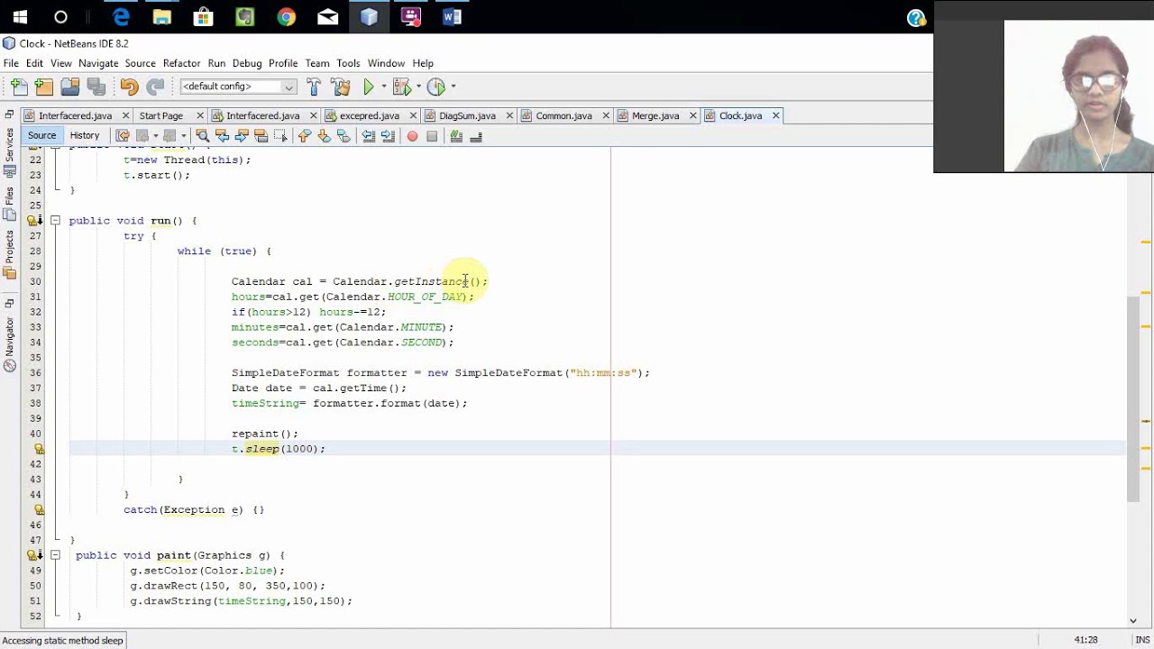 digital clock using applet