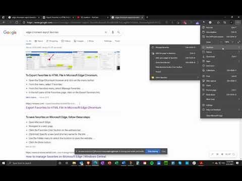 How To Export Current Microsoft Edge Favorites to HTML File