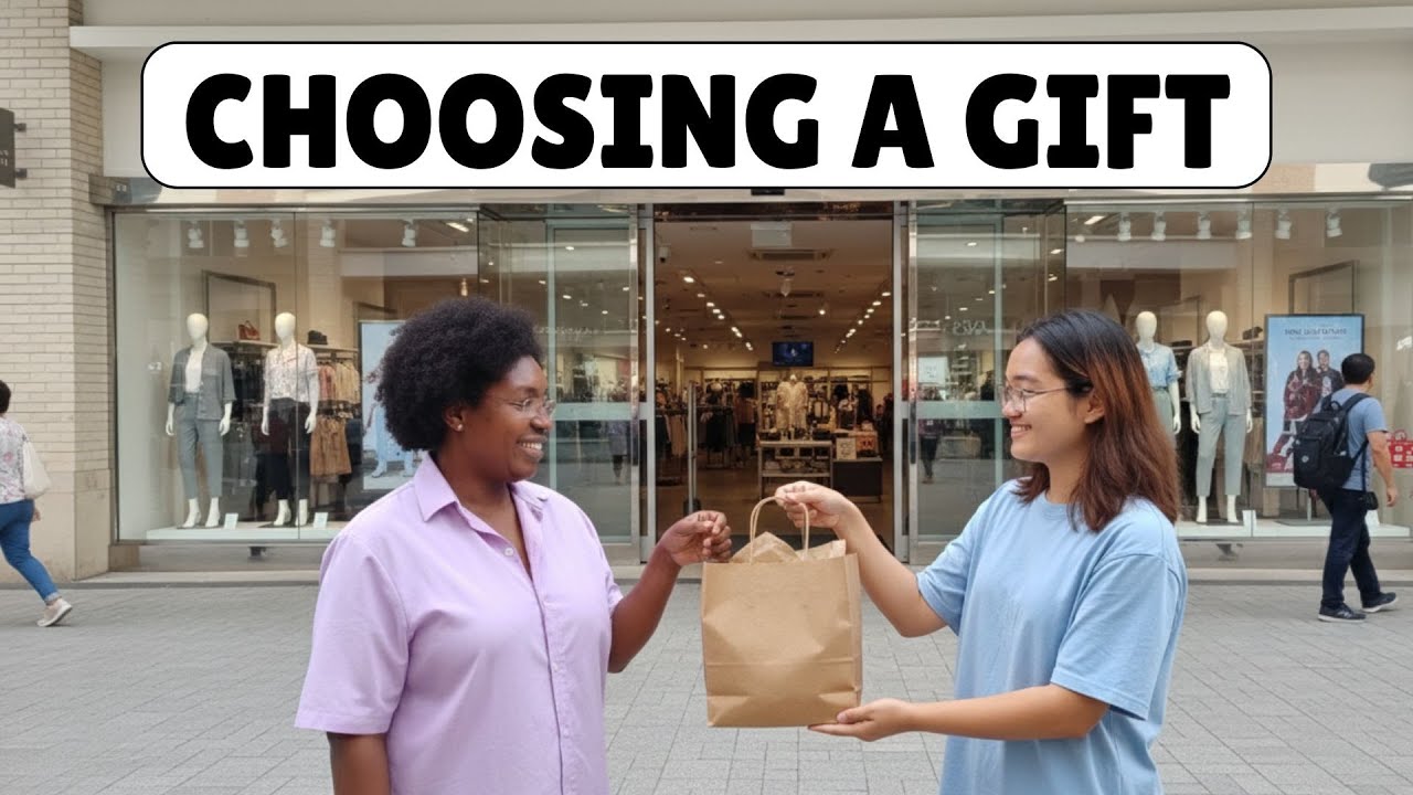 Real English Dialogue: Shopping for a Friend's Gift (ESL Intermediate)