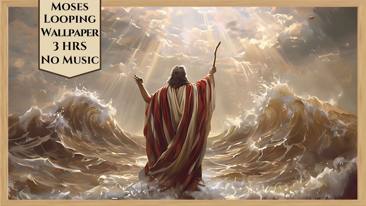 Moses Parting Red Sea Screensaver: TV Framed Art With Snow Silent Christian Wallpaper