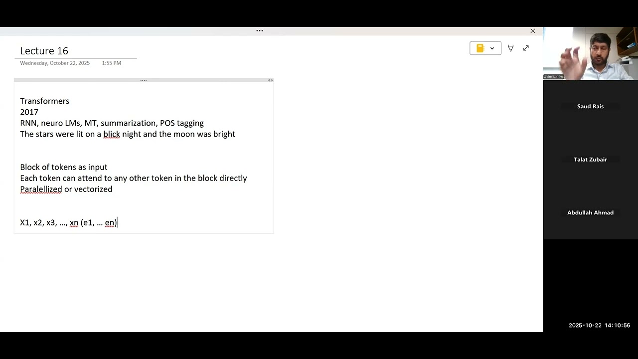 CS 5316 - Lecture 16, Transformers