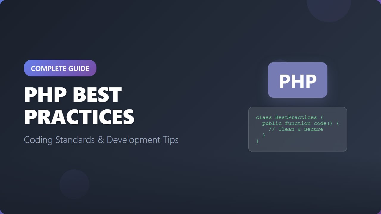 PHP Best Practices: Coding Standards & Development Techniques for Beginners