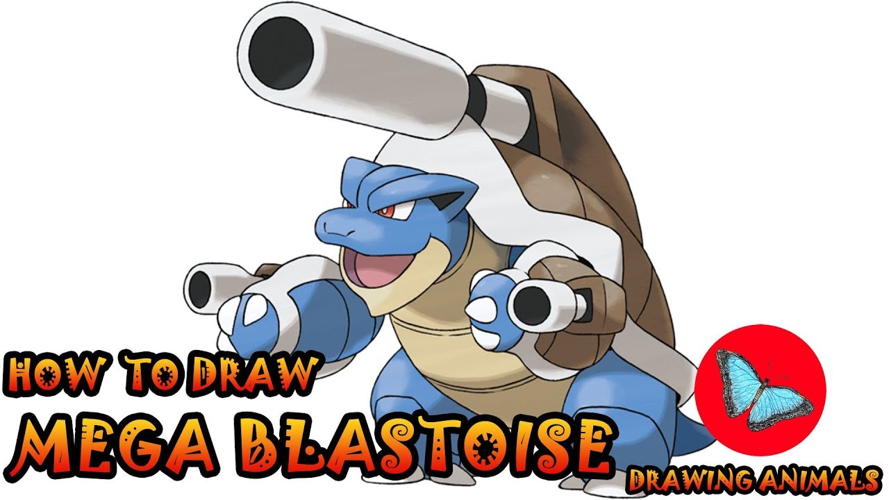 How To Draw Mega Blastoise Pokemon | Drawing Animals