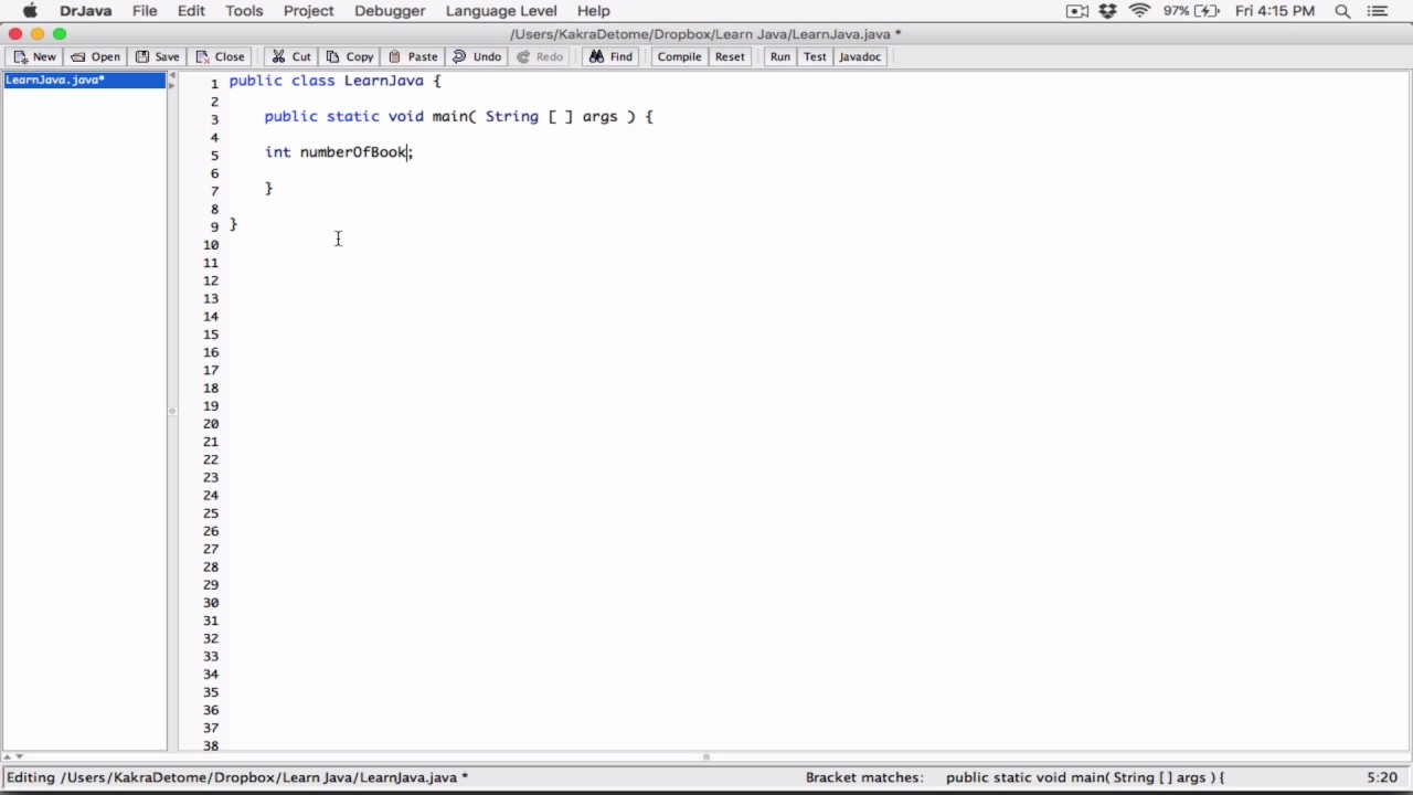 15. Class naming convention (Capitalized) - Learn Java
