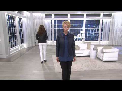 Joan Rivers Quilted Faux Leather Zip-up Jacket with Leah Williams