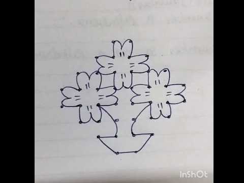 Simple and Easy Flower Rangoli for daily use (8*2) #kolamdesigns #muggulu #rangoli #art