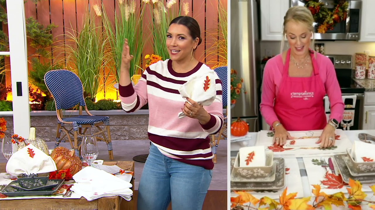 Temp-tations Seasonal Set of 4 Embroidered Napkins on QVC